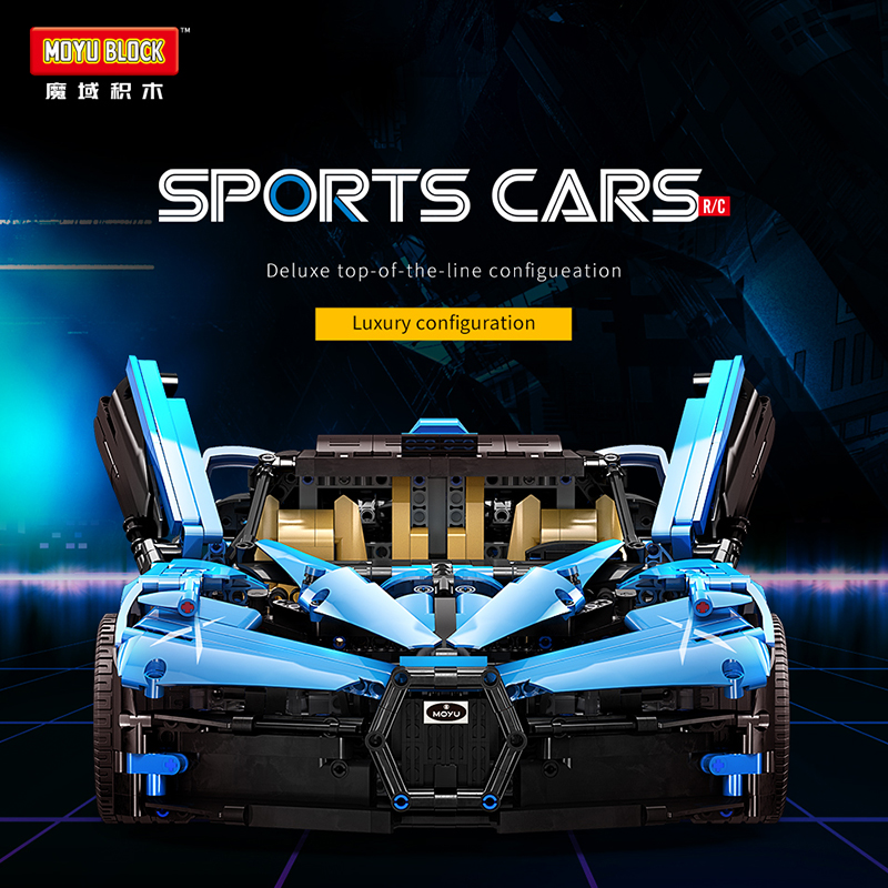 MOYU Sports Car Building Blocks Set,1:8 Bugatti Boldo Luxury Sports Car ...