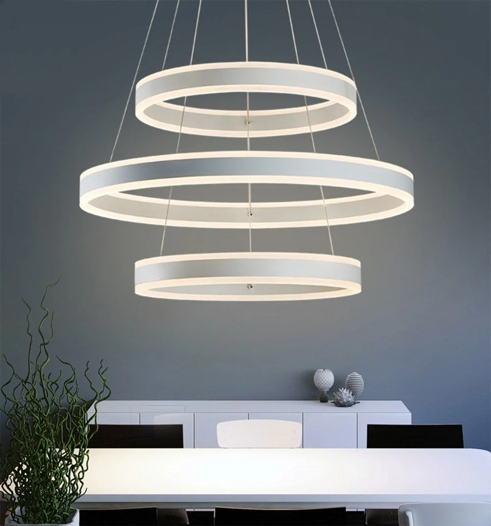 Nordic Ring Pendant Lamp Restaurant Bar Lighting LED Circle Hanging ...