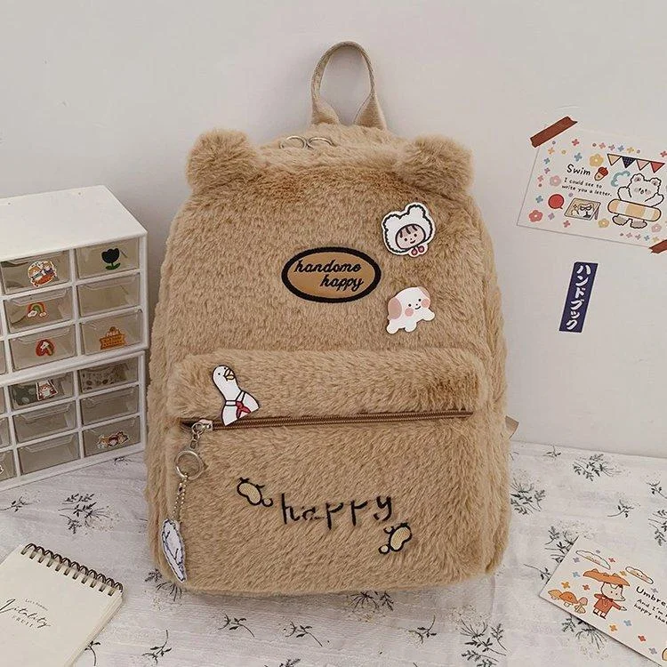 PLUSH BEAR EAR BACKPACK