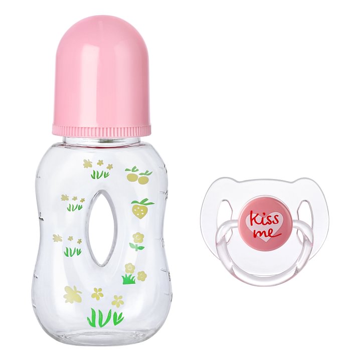 Pacifier and Floral Bottle 2 Pcs Set