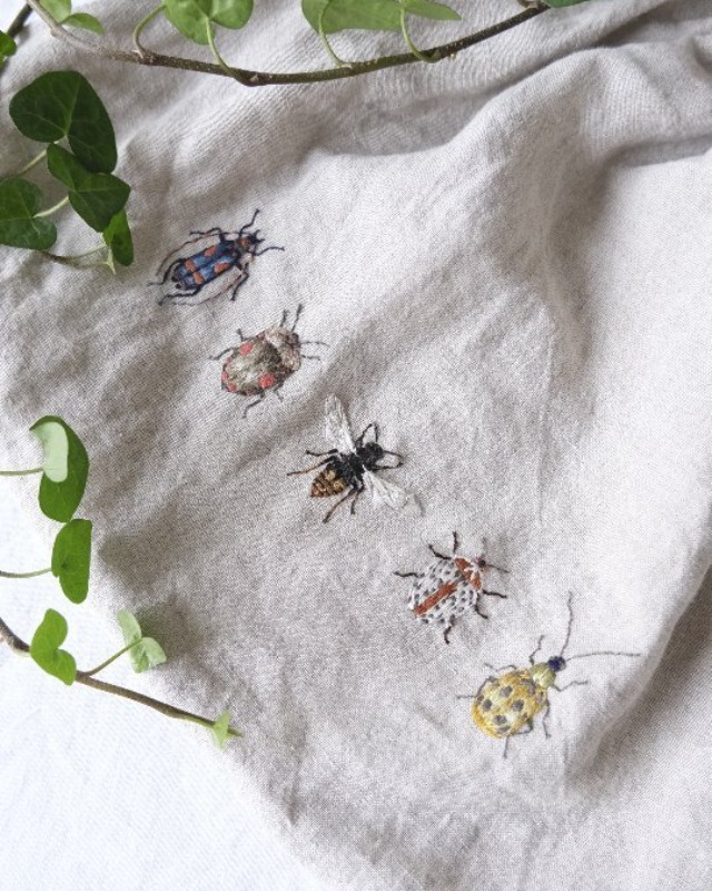 Water Soluble Beautiful bugs Embroidery Pattern-16 PCS