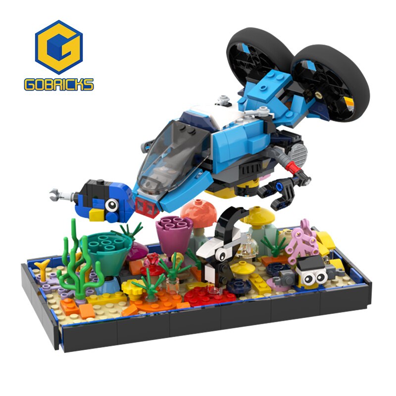 Gobricks MOC Ocean Coral Reef Building Blocks Set Submarine Creative ...