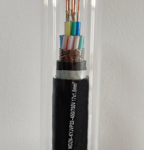 Low smoke flame retardant fire shielding control cable