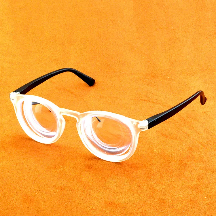 White Transparent Round Alloy Temple High Myopia Myopic Myodisc Goc ...