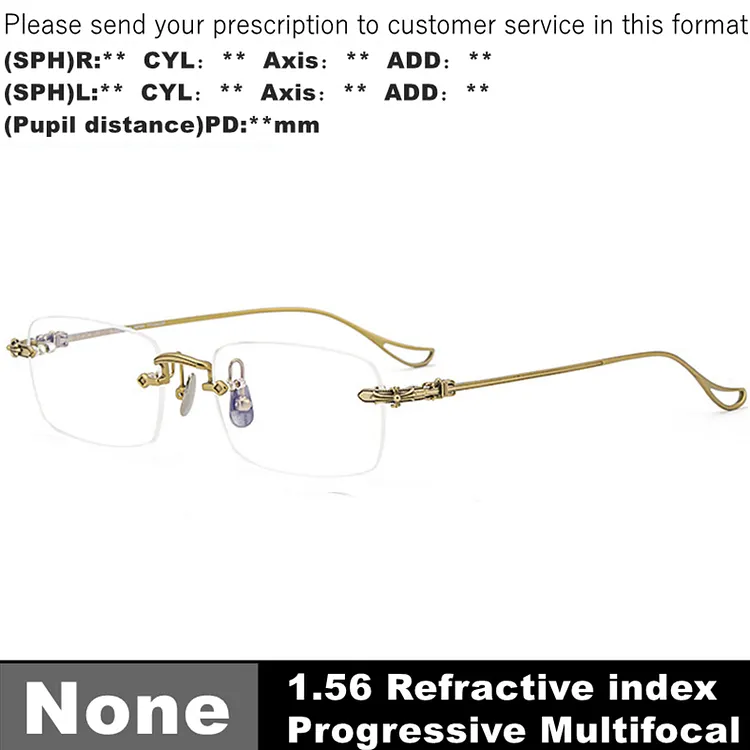Sweat Proof Rimless Prescription Glasses Men Custom Single Version ...