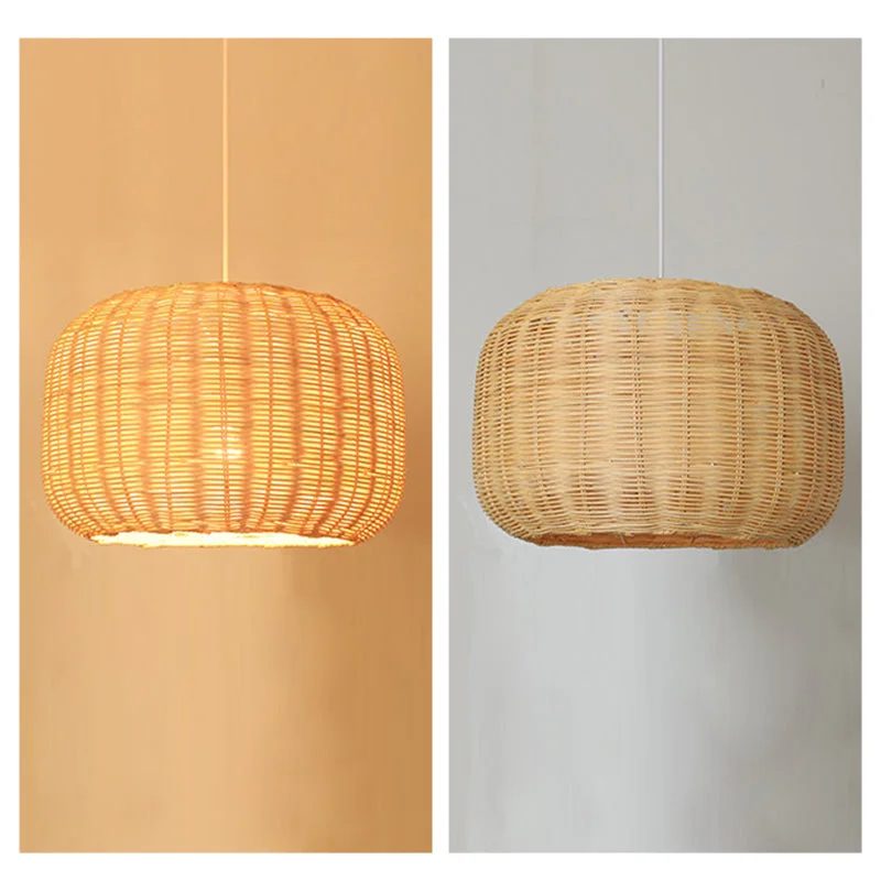 Arturest Natural Round Rattan Pendant Lamp Light For Dining Room