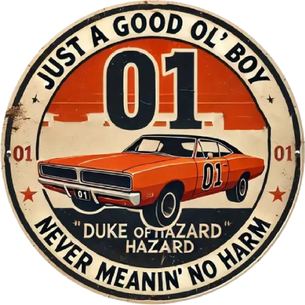 The Dukes of Hazzard Cars - Round Metal Tin Signs(12*12Inch)
