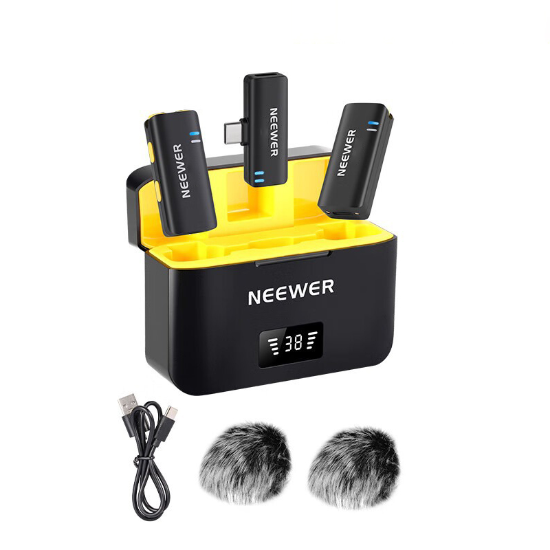 KM14 Wireless Lavalier Microphone Kit For Lightning And Type-C Mobile ...