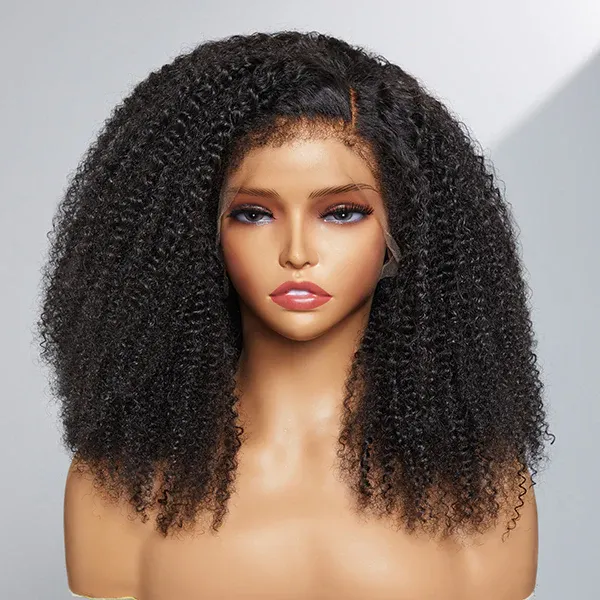 4C Edge! Glueless Afro Curly HD Lace Closure Wig