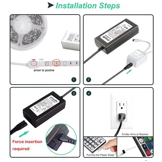 LED Strip Lights 65ft 2x10m WIFI App Intelligent Control 5050 RGB LED ...