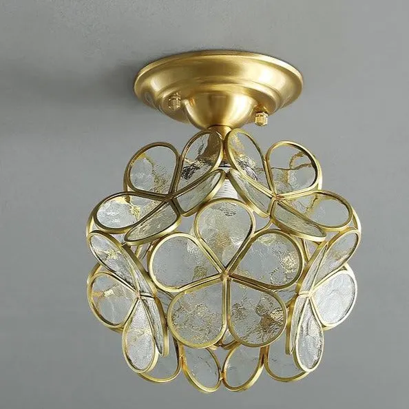 Creative personality American copper flower ceiling lamp balcony lamp ...