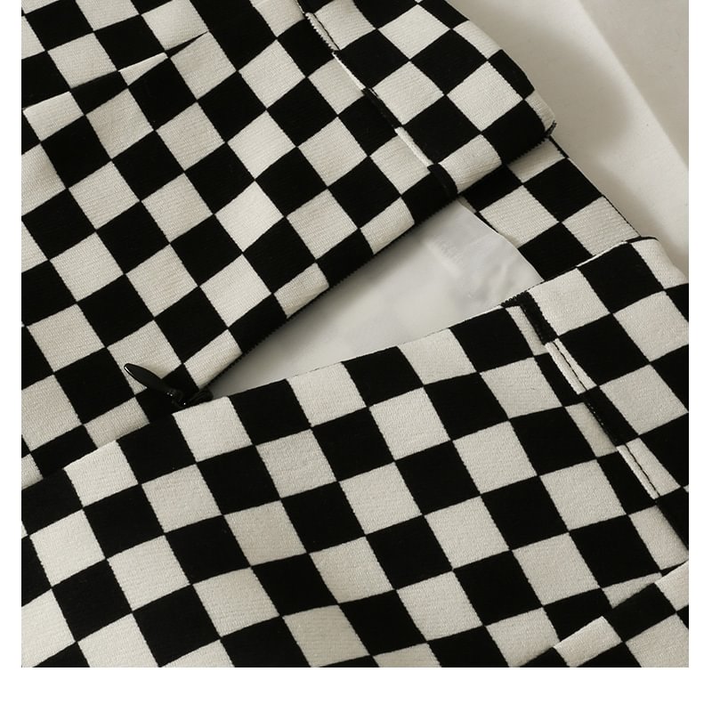 RETRO CHECKERBOARD A-LINE SKIRT