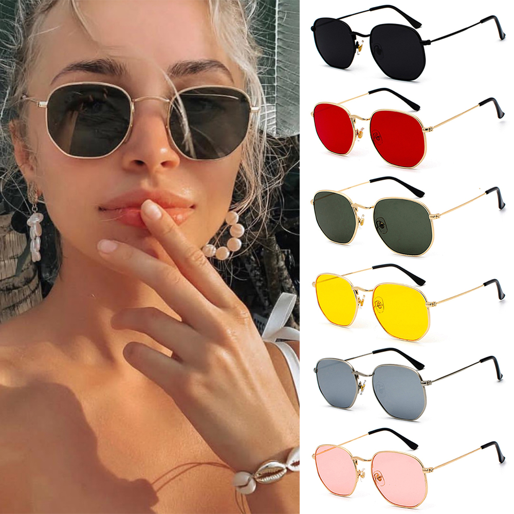 Small Square Sunglasses Unisex Metal Frame Sunglasses UV400 Protection ...