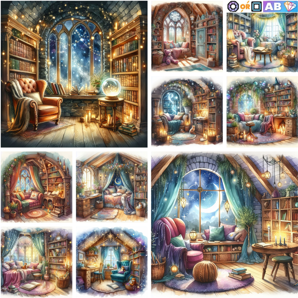 Fantasy Magic Room Scenery 40*40(Canvas) Diamond Painting