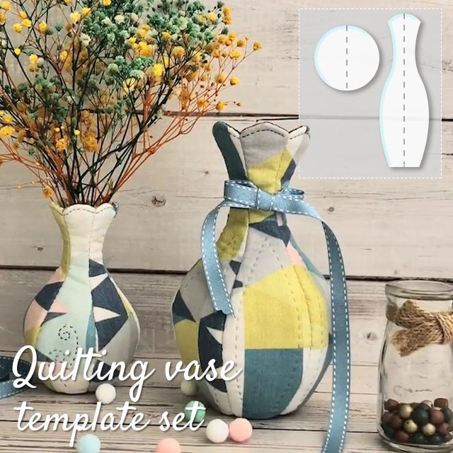 Quilted Fabric vase Sewing pattern