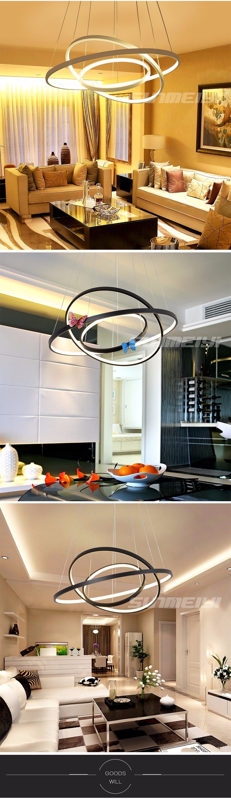 Modern LED Simple Pendant Lights Lamp For Living Room Cristal Lustre ...