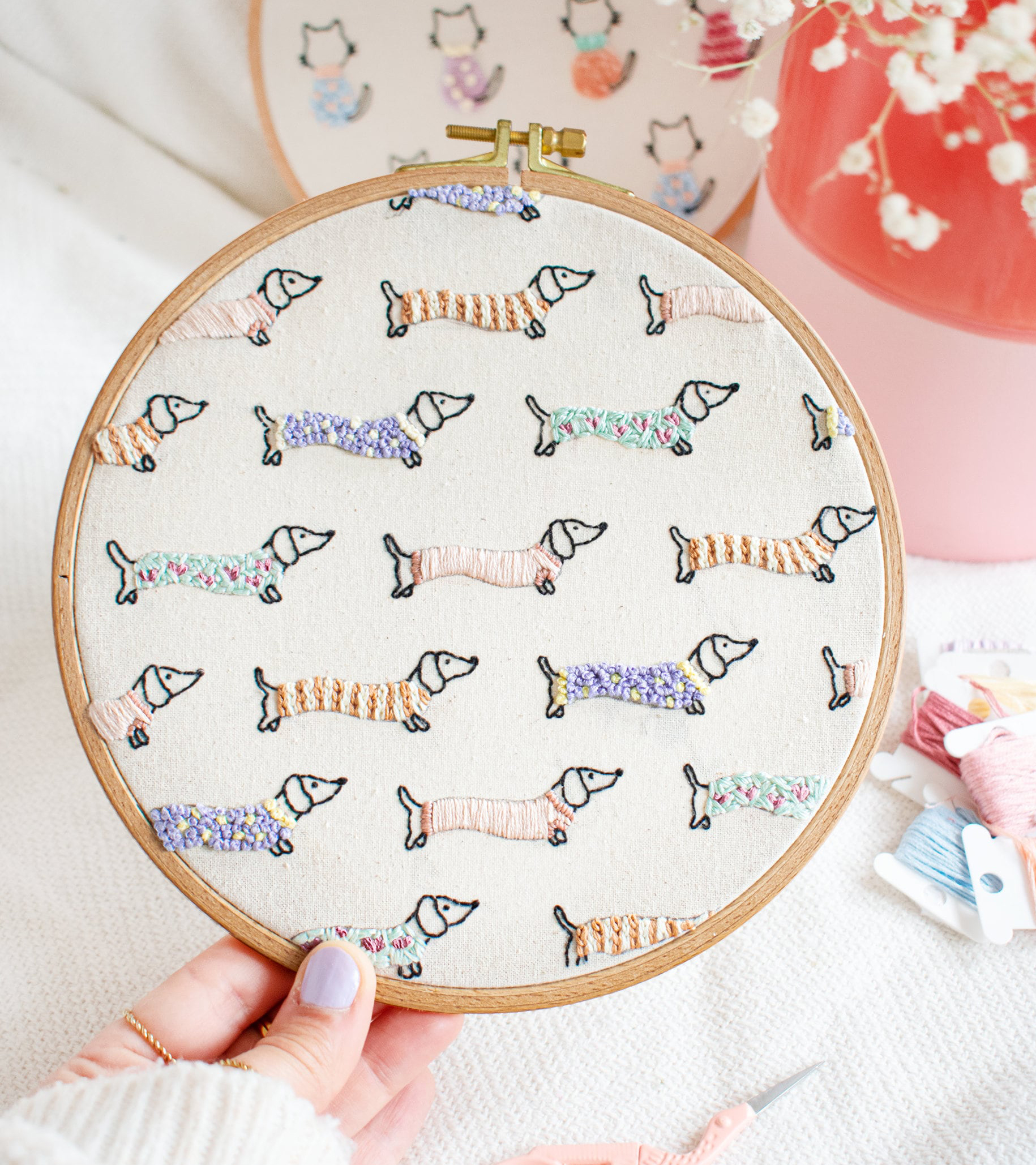Dachshund Puppy Embroidery Kit