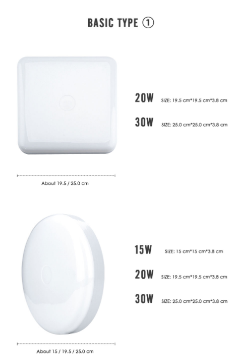 Motion Sensor LED Ceiling Light 30W 36W PIR Surface Mounted Lamp Indoor ...