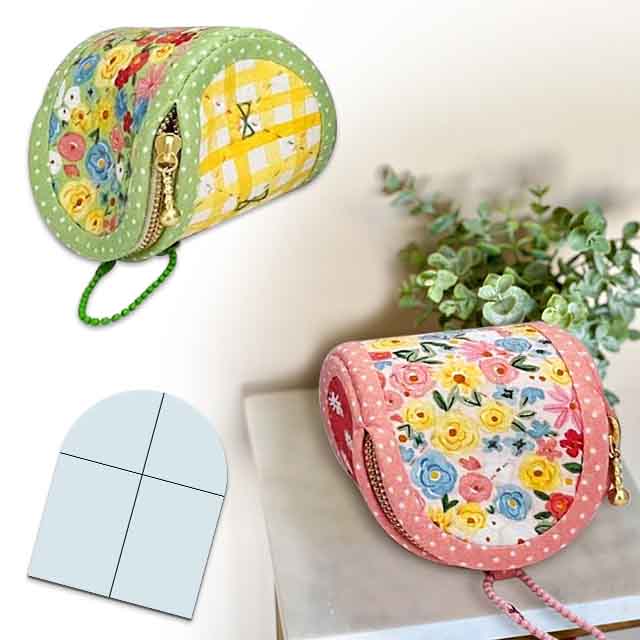 DIY Magic Twist Fabric Zip Bag - Included Instructions + Template