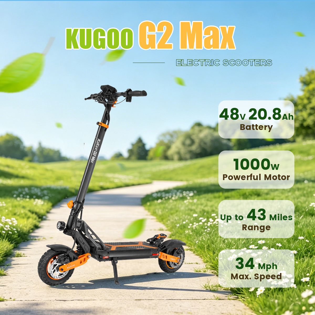 KUKIRIN G2 Max Electric Scooter | 960WH Power | 1000W Motor