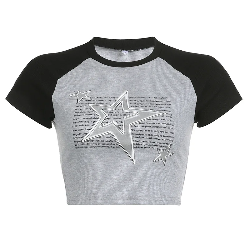 Y2K STAR CONTRAST CROP TOP