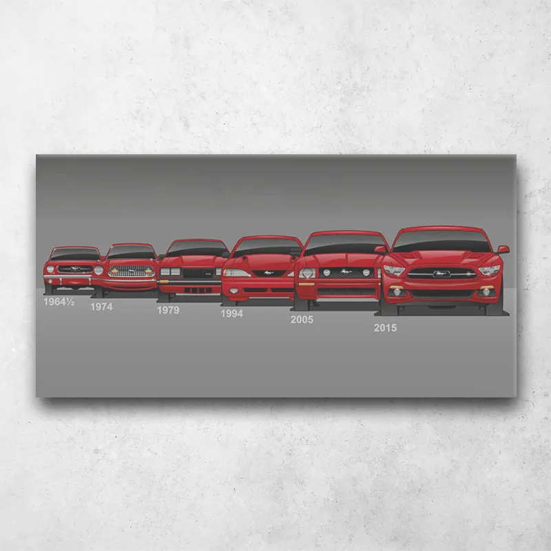 Ford Mustang Generations Canvas Wall Art