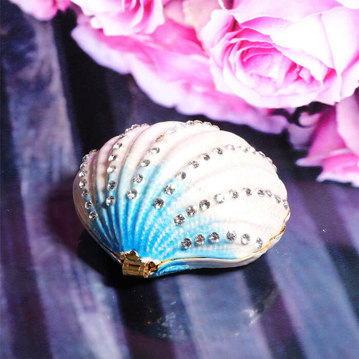 Enamel Ocean Shell Jewelry Box to Keep Trinkets Safe & Organized