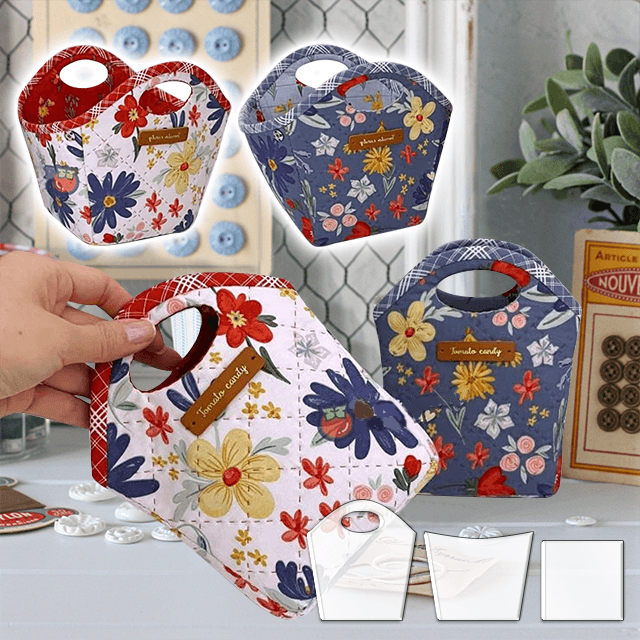 Foldable Cute Fabric Basket Sewing Template（3PCS） - With Instructions
