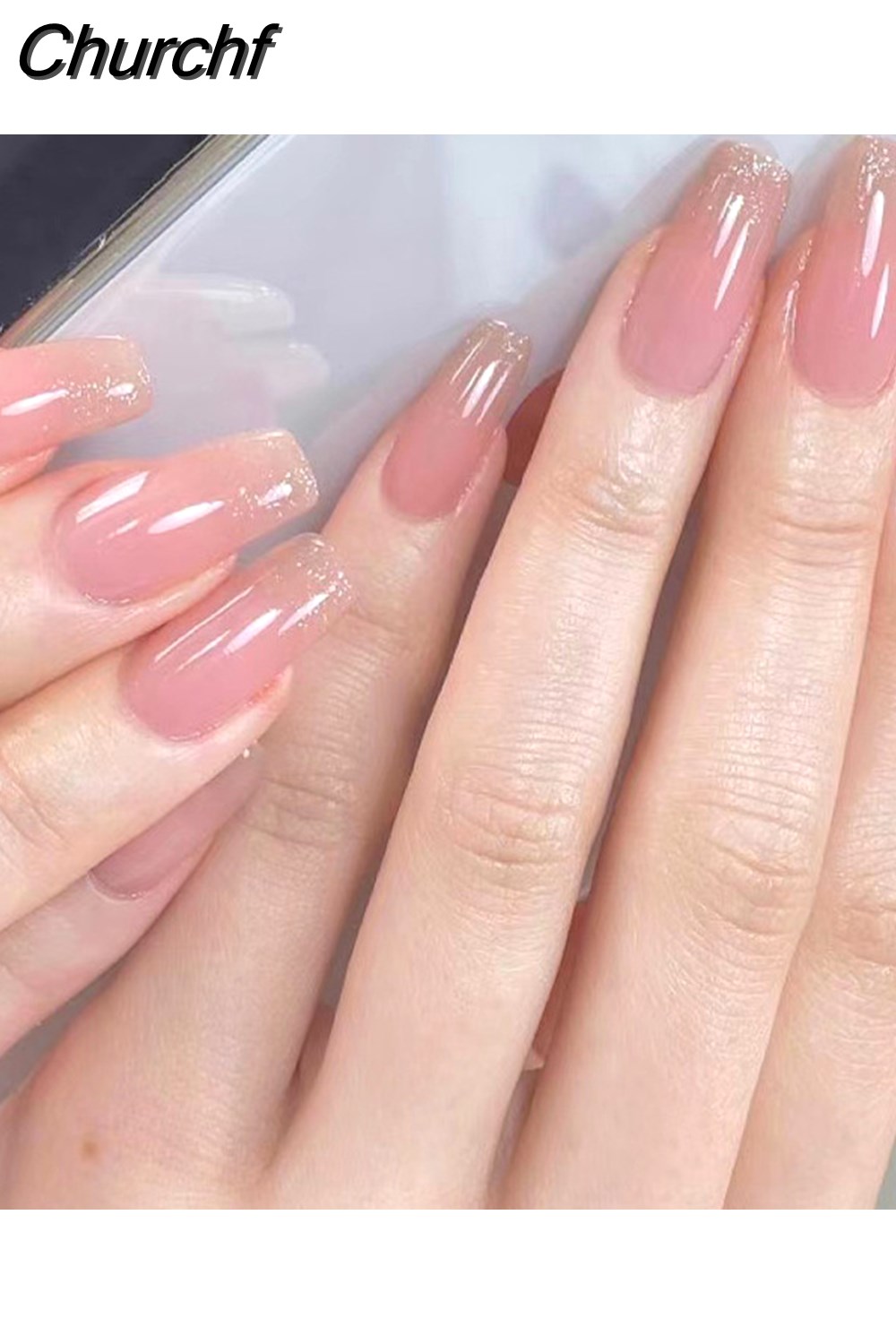 Churchf Detachable Coffin False Nails Wearable French Ballerina Flower ...