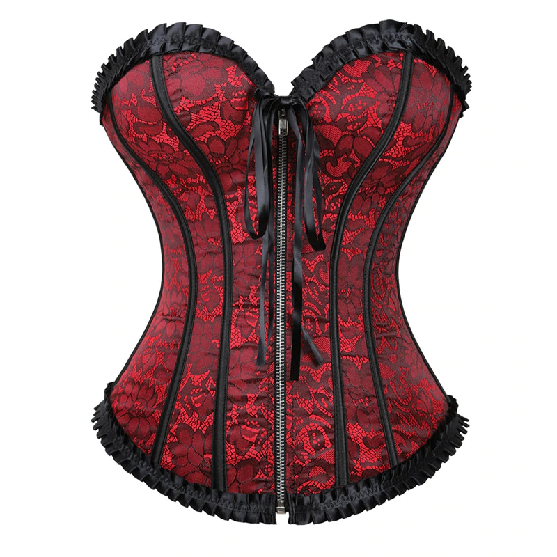 Uaang Top Sexy Bustiers Zipper Front Vintage Flower Exotic Victorian ...