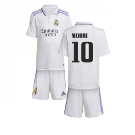 Real Madrid Luka Modric 10 Kids Home Shirt Mini Kit 2022/23