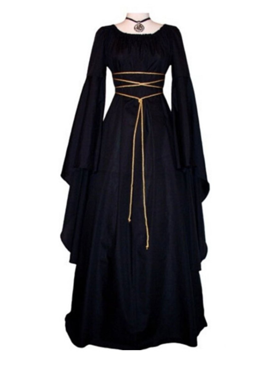 Renaissance Dress Medieval Gothic Party Belted Halloween Costume