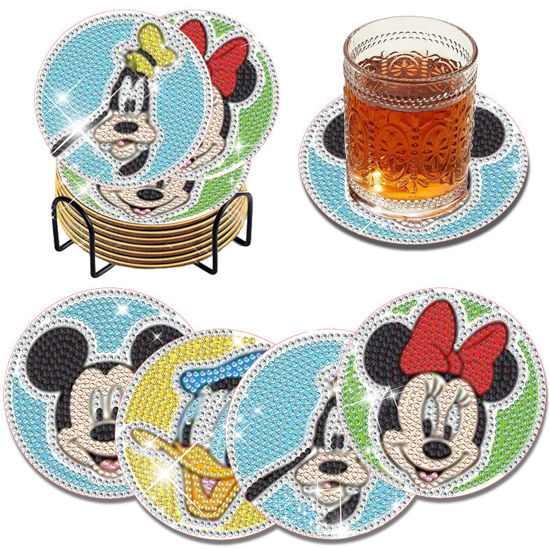 4 pcs set DIY Diamond Painting Coaster | Cartoon