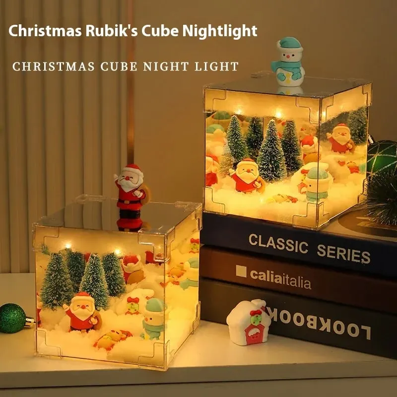 🎊The best Christmas gift🎁 Christmas Rubik's Cube Night Light
