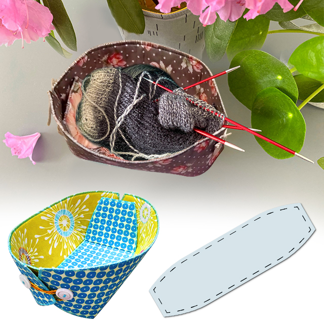 Folding Button Boat Basket Template - Included Instructions