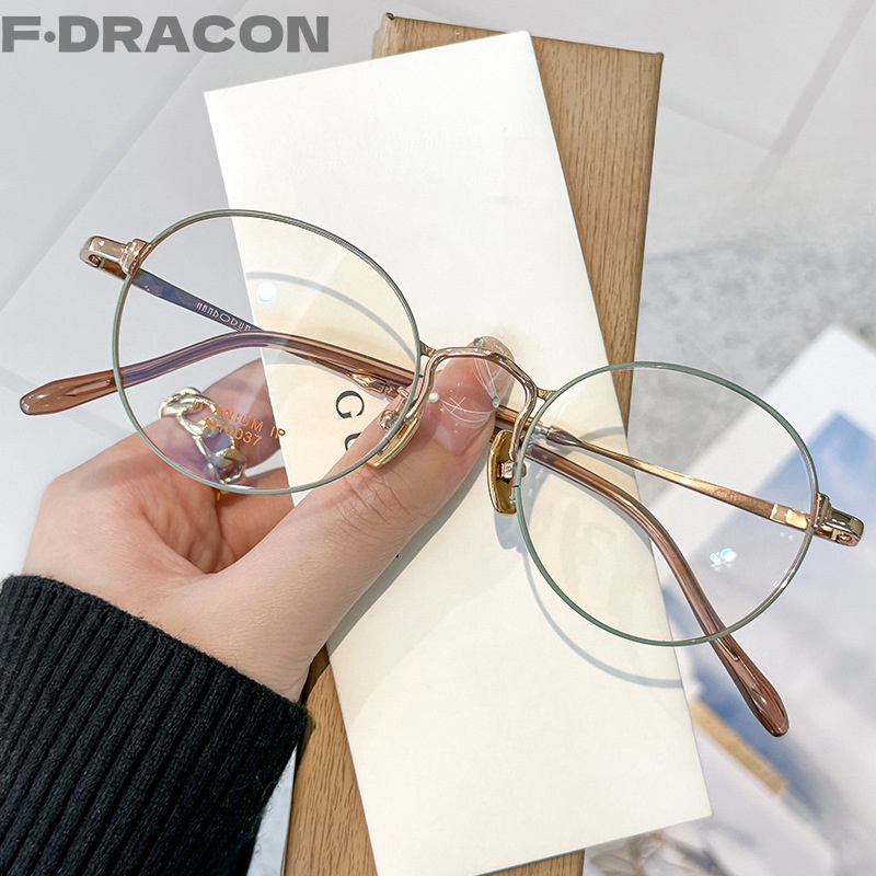 Pure Titanium Glasses Frame Retro Round Women's Glasses Frame New Small ...