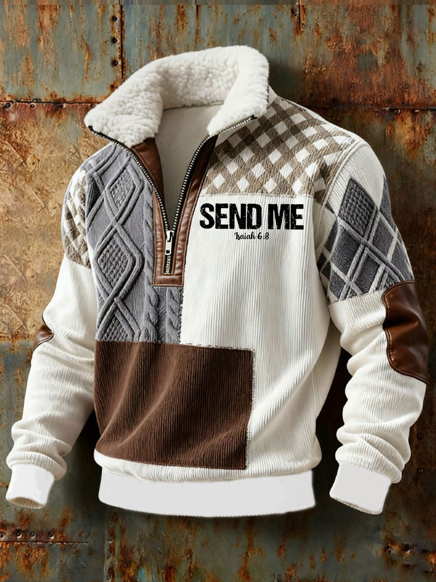 Men's Send Me Plush Stand Collar Shirt