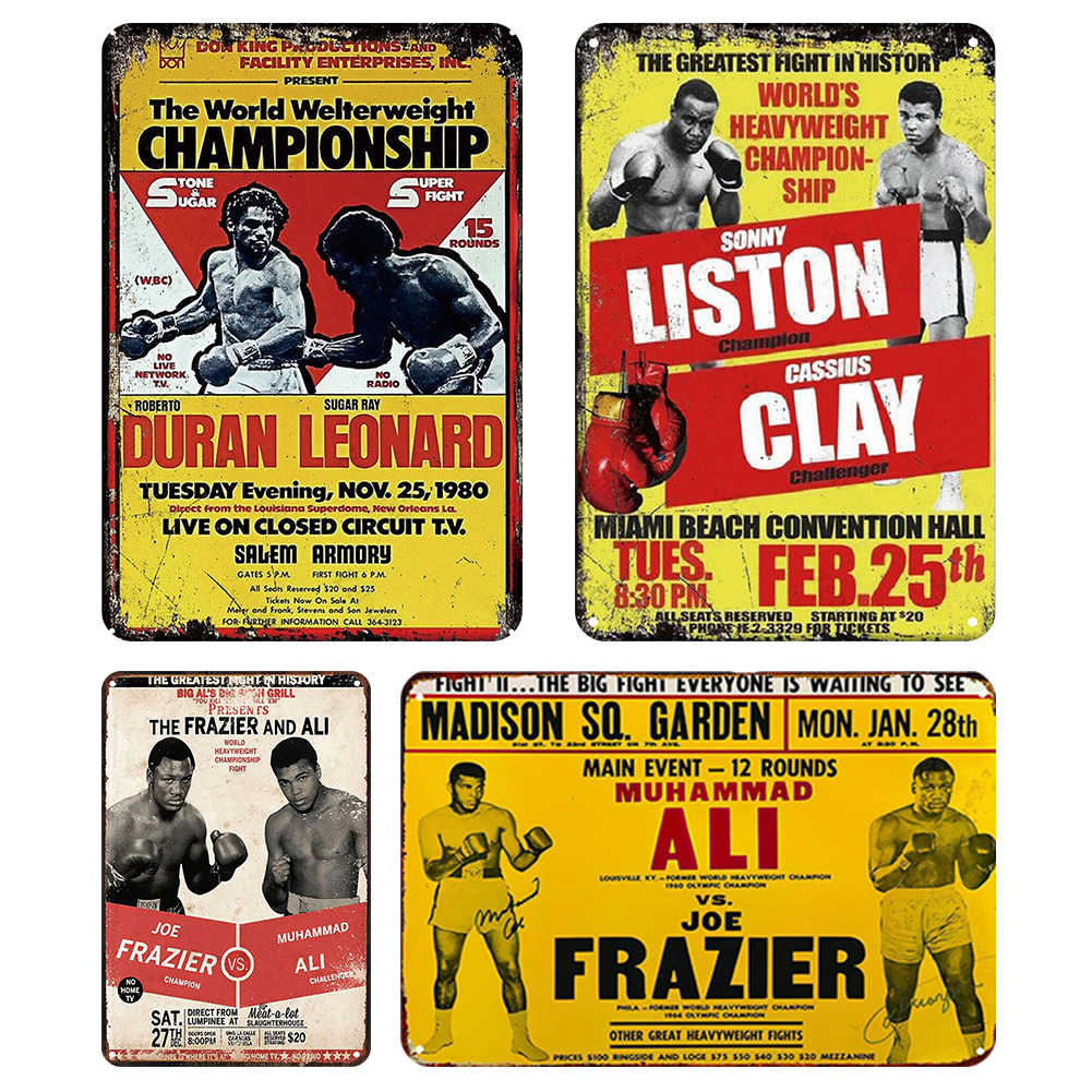 4PCS Boxing - Metal Tin Signs(8*12Inch/12*16Inch)