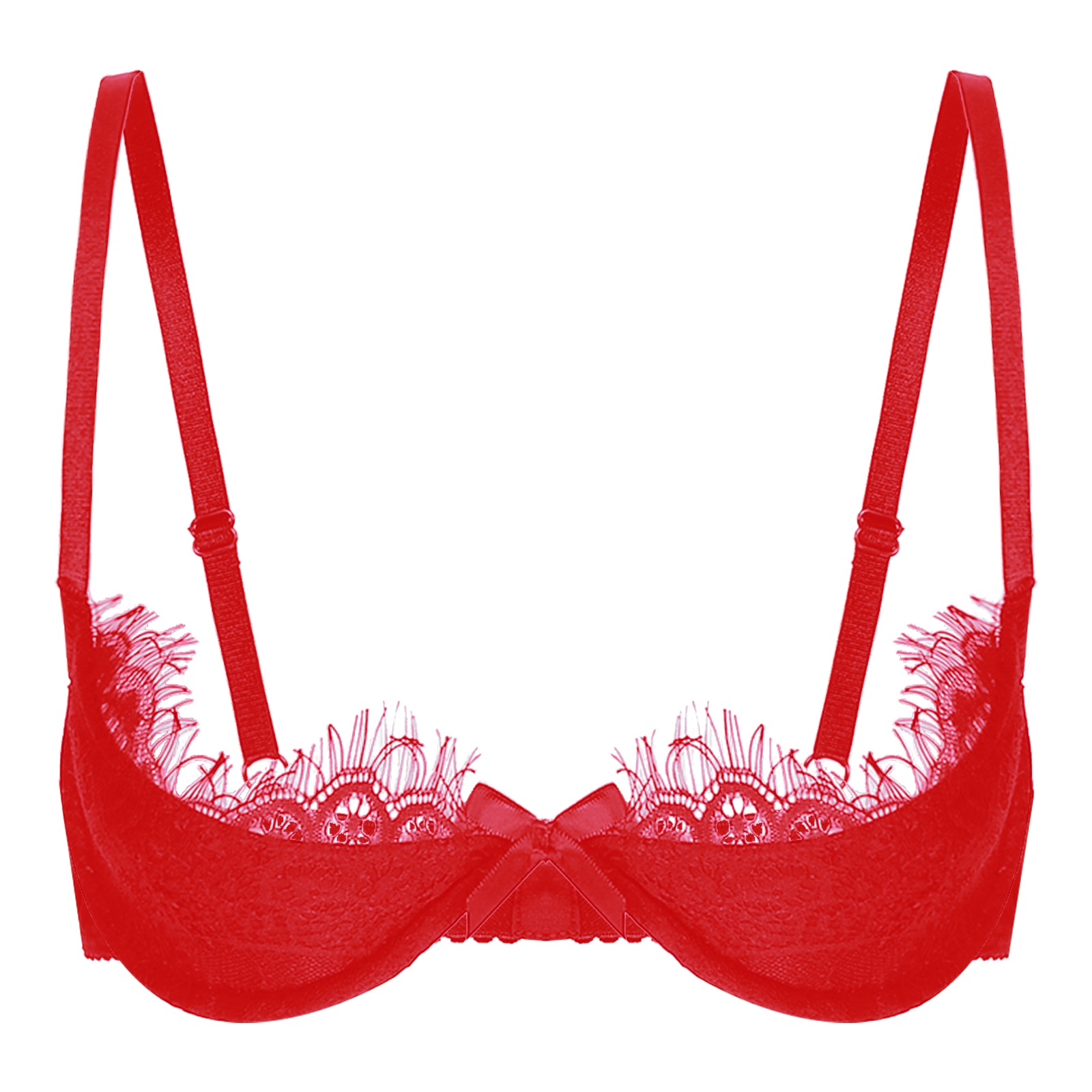 Billionm Womens Lingerie Open Chest Bras 1/2 Cup Push Up Underwire Lace ...