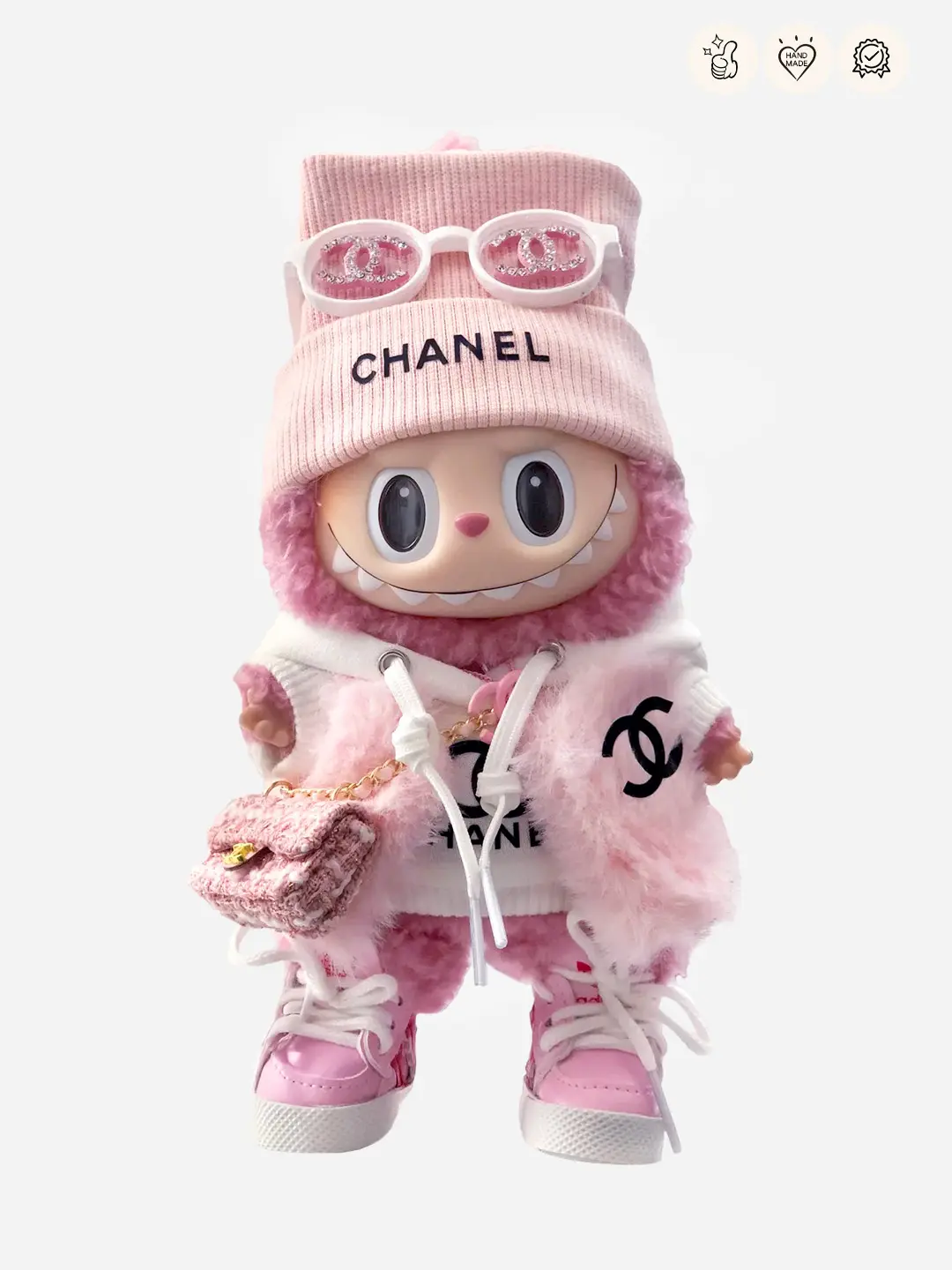 LABUBU Clothes Chanel Pink Vest Sweatshirt Outift