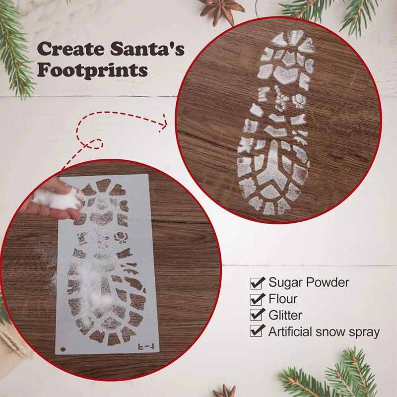 SAKER® Santa Footprints Floor Templates