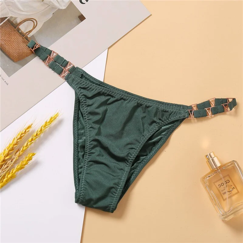 Women G-String Shinny Metal Waist Elastic T-back Slip Panty Female ...