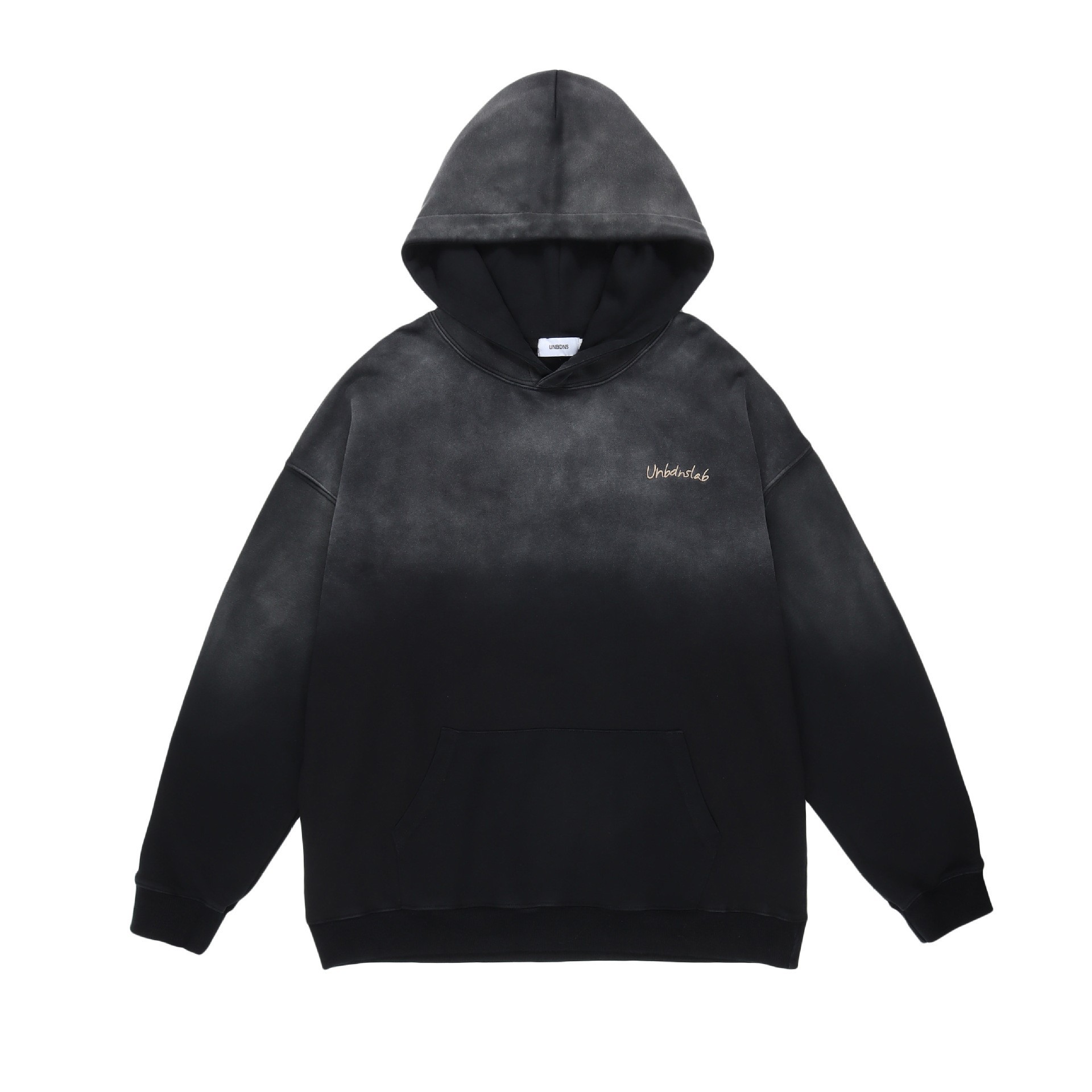 Black gradient tie-dye loose hoodie