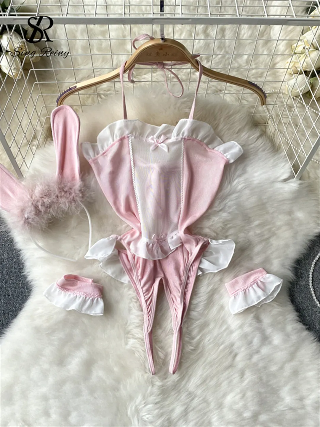 Billionm Erotic Cosplay Rabbit Maid Sexy Underwear Sets Open Crotch ...