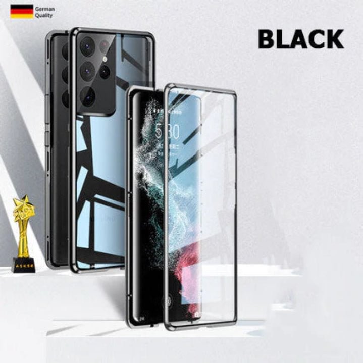 Magnetic Tempered Glass Double-sided Phone Case.