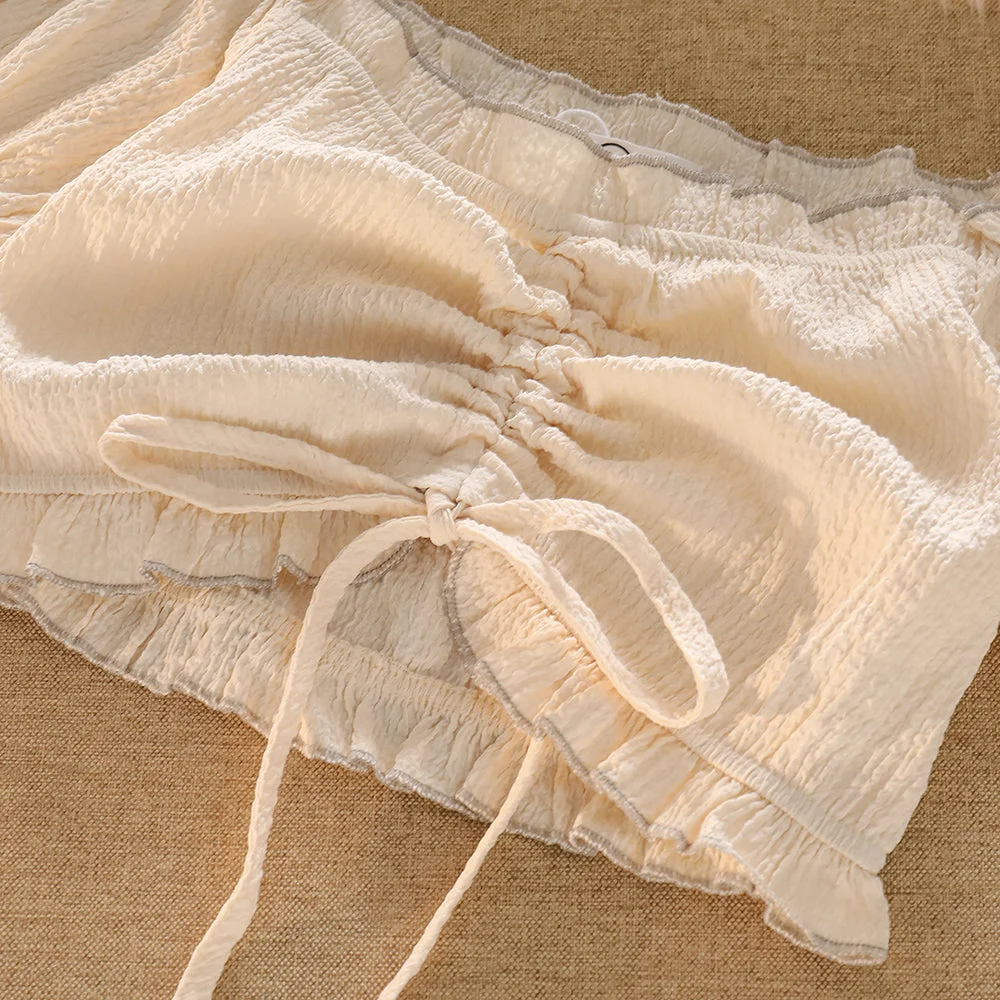 Two-piece Cropped Drawstring Top