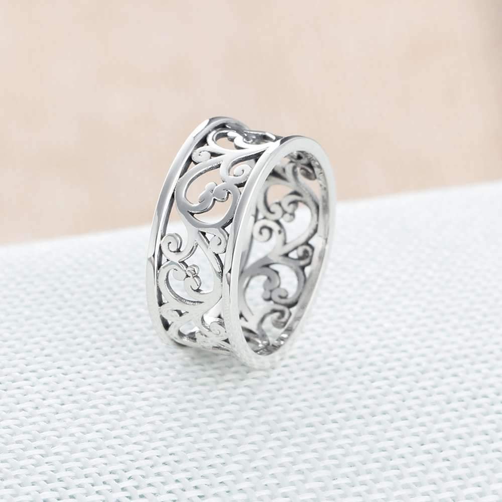 Leaf Filigree Rings Vintage Style 925 Sterling Silver Rings For Women