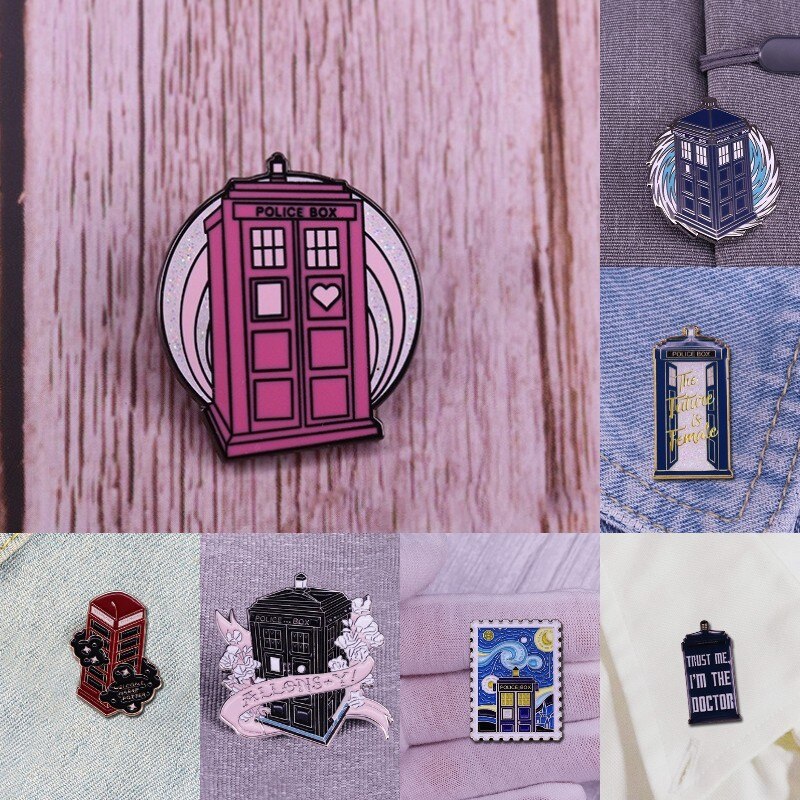Doctor Who Dr Who Sci-fic Police Box Enamel Pin Time Machine Badge ...