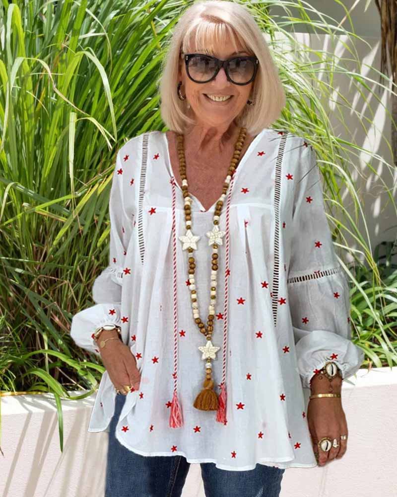 Lace Stitching Hollow Tunic Top | For Older Women & Senior Ladies Over ...