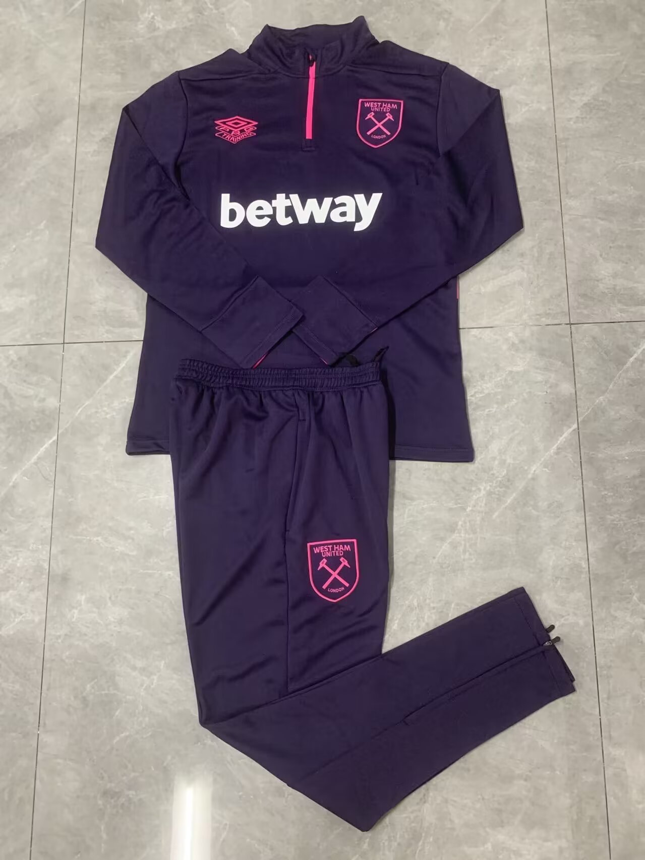 2024/2025 West Ham United Half-Pull Training Suit Purple Football Shirt ...